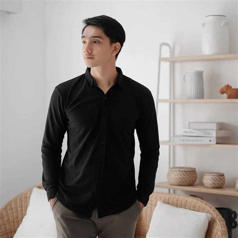Jual Kemeja Pria Mens Polosan Lengan Panjang Coolman Pakian Pria Casual