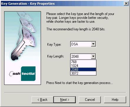 SSH Key Generation Key Properties