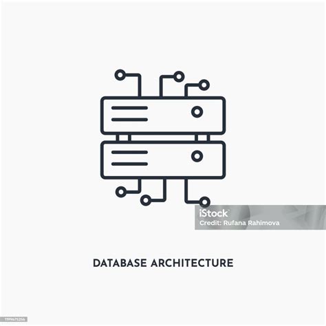 Database Architecture Outline Icon Simple Linear Element Illustration Isolated Line Database