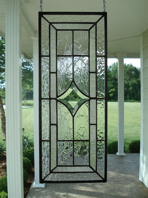 Beveled Star Textured Clear Stained Glass Window Panel Etsy