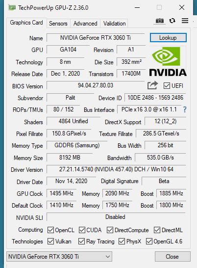 Palit GeForce RTX 3060 Ti GamingPro OC Review Overclocking TechPowerUp