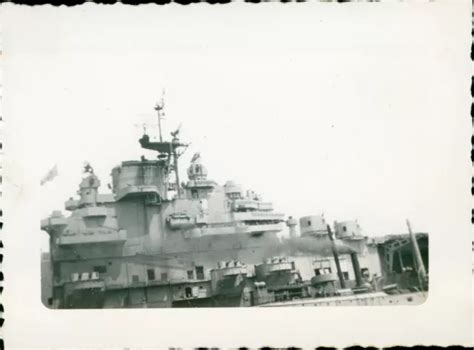 Wwii 1940s Uss Essex Cv 9 Aircraft Carrier Us Navy Official 4x5 Photo