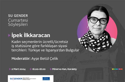 İpek İlkkaracan Su Gender Cumartesi Söyleşilerinin Konuğu Olacak Gazetesu