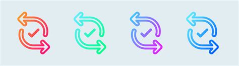 Pair Line Icon In Gradient Colors Paired Signs Vector Illustration