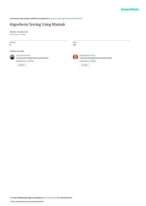 Hypothesis Testing In Elementary Statistics Using Minitab Math 101