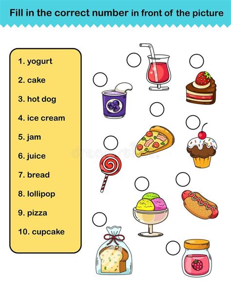 Fill In The Correct Number In Front Of The Picture Education Worksheet