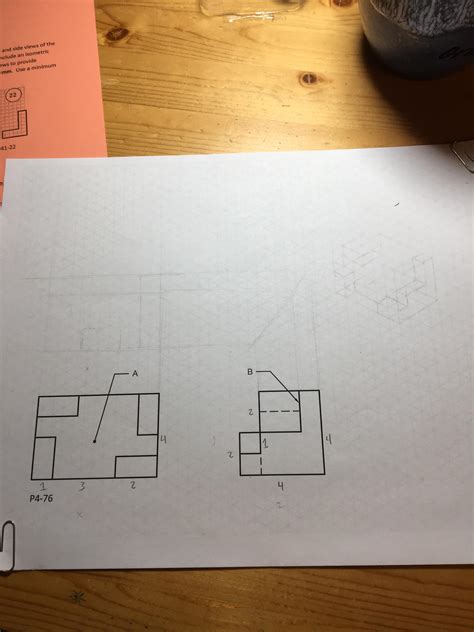 Help On Drawing A Missing Orthographic View And Isometric R