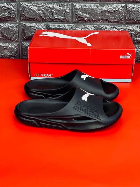 Шлепанцы черные мужские Puma Резиновые удобные шлепки тапочки Пума: 699 ...