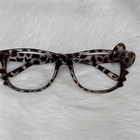 1x Hello Kitty Leopard Cheetah Print Glasses Frames Depop
