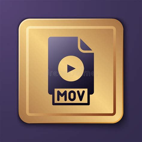 Purple Mov File Document Download Mov Button Icon Isolated On Purple