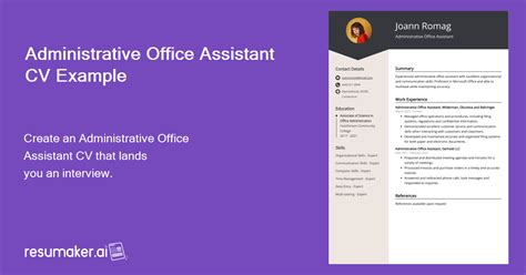 Administrative Office Assistant Cv Example For 2025