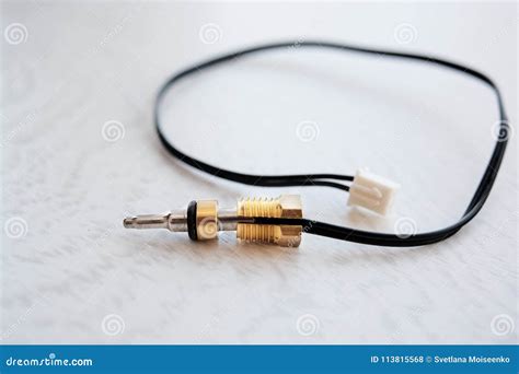 Sensor With Plug For Car Electricity Gas With Cable And Thread Stock Photo Image Of