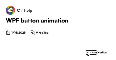 Wpf Button Animation C
