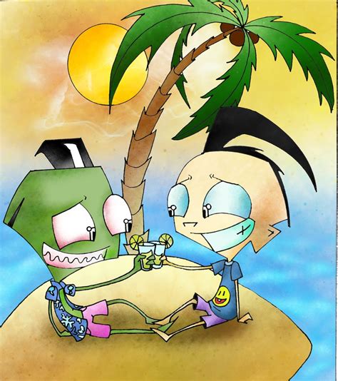 Zim And Dib In Summer By Kamisami On Deviantart