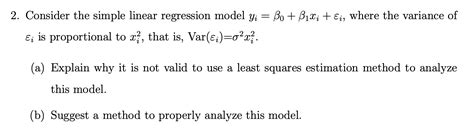 Solved Consider The Simple Linear Regression Model Chegg