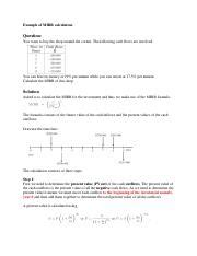Example Of MIRR Calculation Example Of MIRR Calculation Question You Want To Buy The Shop