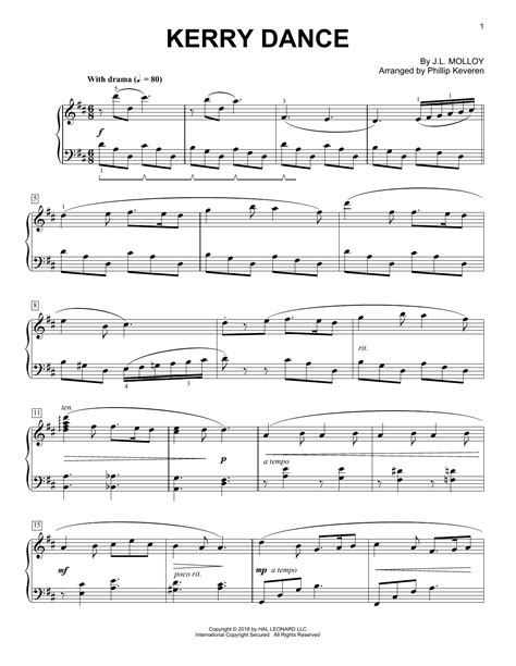 Kerry Dance Classical Version Arr Phillip Keveren By Jl Molloy