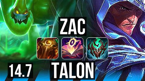 Zac Vs Talon Mid 1215 69 Winrate Dominating Na Grandmaster