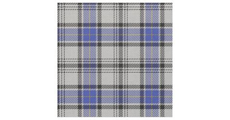 Scottish Clan Hannay White Blue Tartan Fabric Zazzle