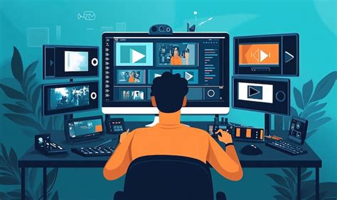 A Cartoon Of A Man Working In A Computer With The Words The Time Of The Year Premium Ai