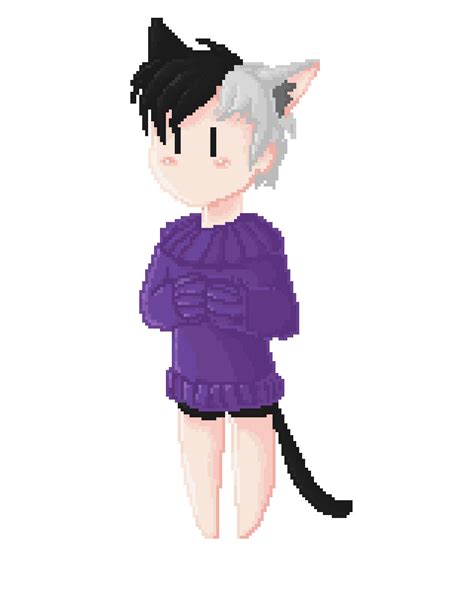 Experiment Pixel Art Cat Boy By Monochromaticcheetah On Deviantart