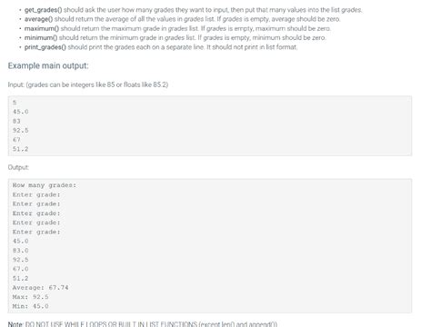 Solved I Could Really Use Help On The Getgrades Function