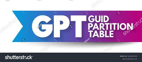 Gpt Guid Partition Table Standard Layout Stock Vector Royalty Free