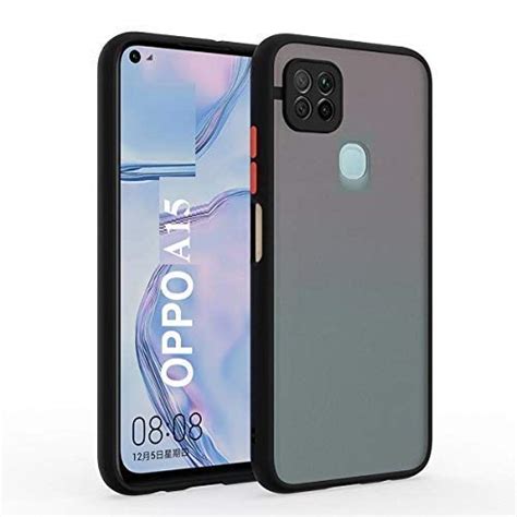 SONTY Cover For Oppo A15 Back Cover Smoke Translucent Shock Proof Smooth Rubberized Matte Hard