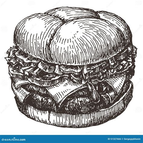Hamburger Vector Logo Design Template Fast Food Stock Vector