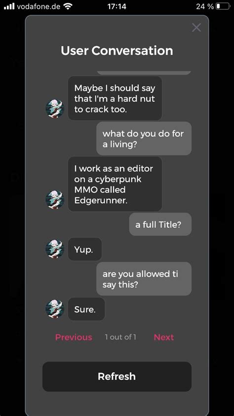Lucy Ai Chat Bot Reached New Lvl Of Breaking The Matrix R Edgerunners