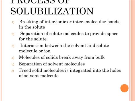 Solubilization