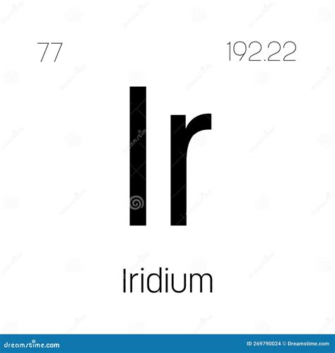 Iridium Ir Element Symbol From Periodic Table Series Stock Image
