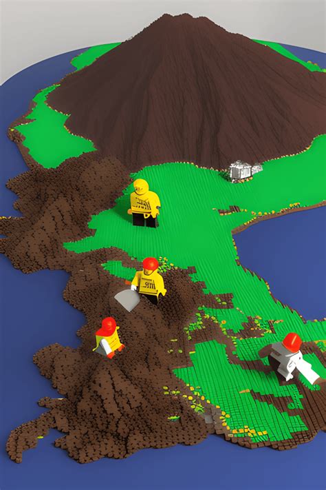 Lego Nicaragua Volcano Graphic · Creative Fabrica