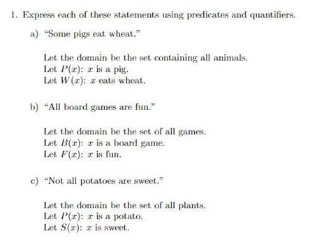 solved 1 express each of these statements using predicates