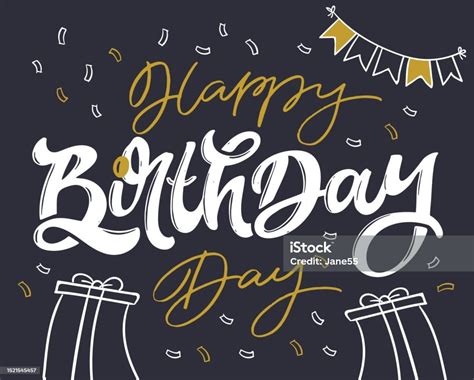 생일 축하합니다 귀여운 손으로 그린 낙서 엽서를 글자로 적습니다 초대장 프린트 Fof 티셔츠 머그잔 프린트 티 디자인 공휴일에 대한 스톡 벡터 아트 및 기타 이미지 Istock