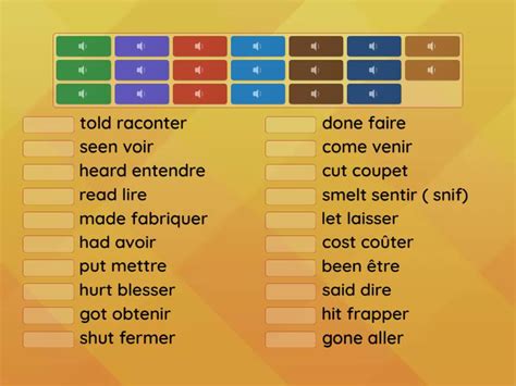 Irreg Verbs G1 G2 G3 Listen And Match Match Up
