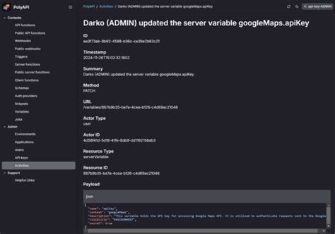 Variables And Triggers In Activity History Polyapi