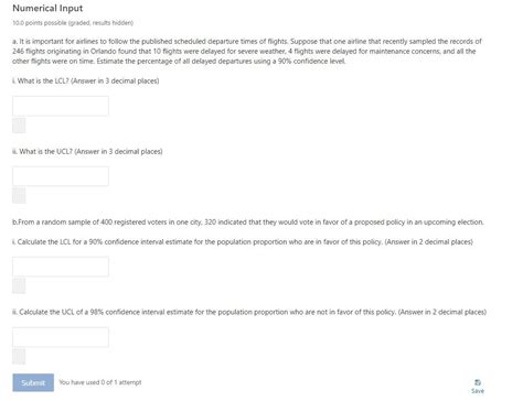 Solved Numerical Input Points Possible Graded Results Chegg