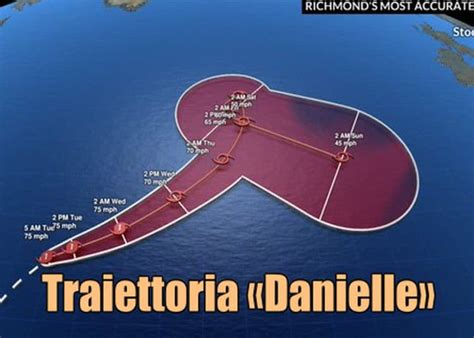 Uragano Danielle cambia rotta novità con meteo stravolto anche sull