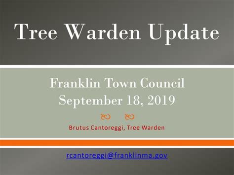 Dpw Presentation Tree Warden Ppt