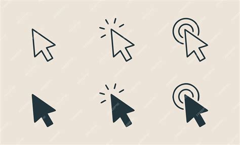 Premium Vector Cursor Arrow Icon Set Click Icon Vector