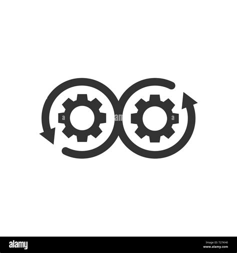 Development Icon In Flat Style Devops Vector Illustration On White Isolated Background Cog