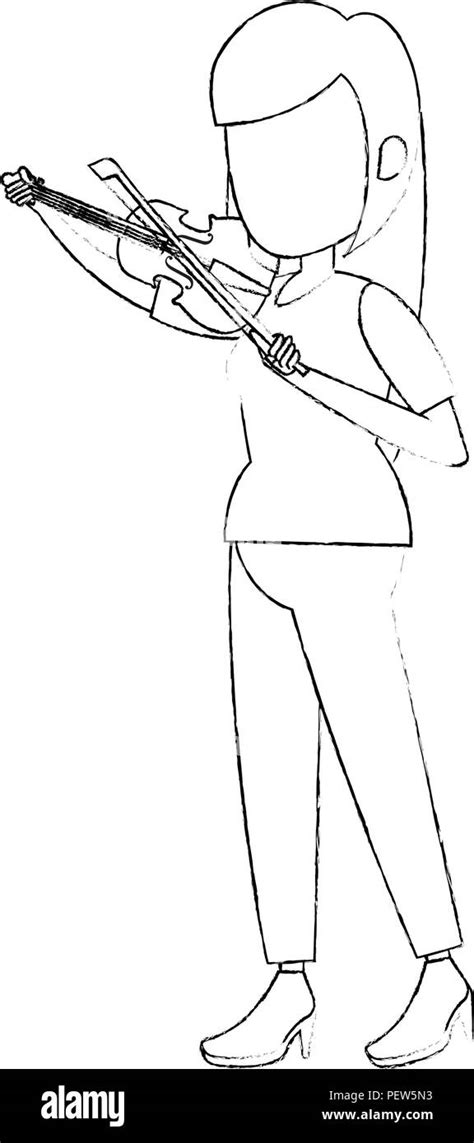 Woman Playing Fiddle Character Stock Vector Image And Art Alamy