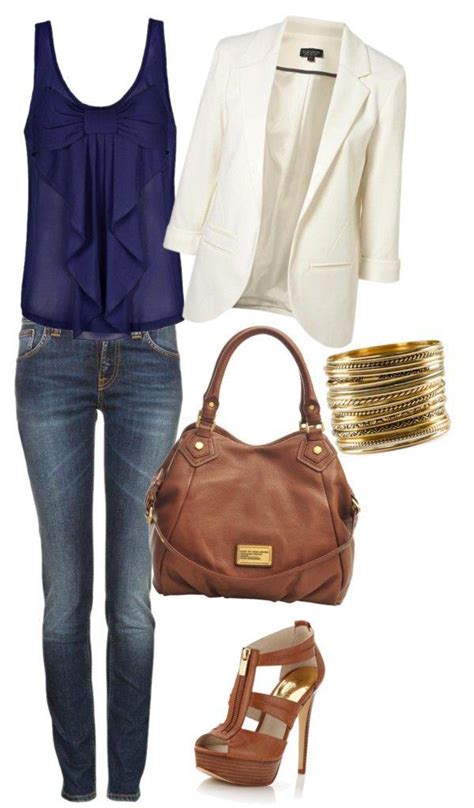 Navy Ruffled Tank Top And Faded Skinny Jeans