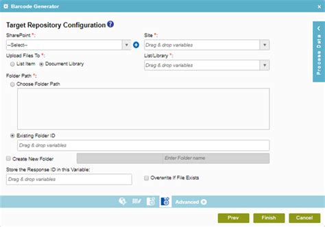 Target Repository Configuration Sharepoint Barcode Generator