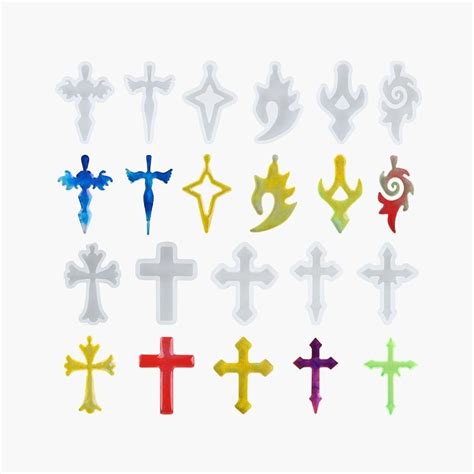 11 Piece Set Cross Pendant Mold Resin Molds Express