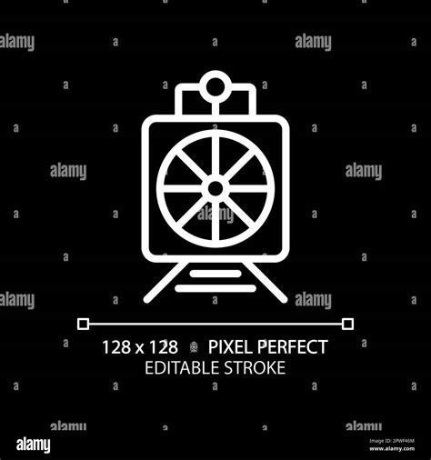 Rotary Snow Plow Pixel Perfect White Linear Icon For Dark Theme Stock