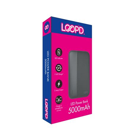 Loopd Lite 5000mah 4led Powerbank Black Hifi Corporation