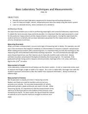 Basic Lab Tech Pdf Basic Laboratory Techniques And Measurements CHM