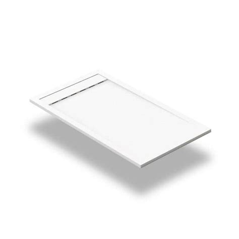 Plato De Ducha De Mineral Composite Tapa Y Válvula Sifónica Incluida